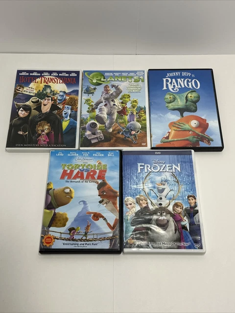 KIDS DVD LOT Of 5 Hotel Transylvania/Planet 51/Rango/Tortoise Vs Hare ...
