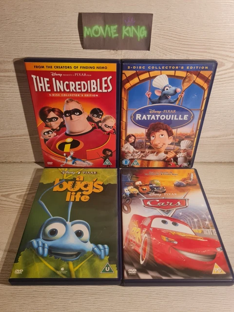 THE INCREDIBLES RATATOUILLE Cars A Bugs Life (DVD) Disney Pixar Bundle ...
