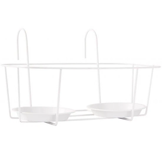 SUPPORT DE BALCON Blanc Suspendu Pour 2 Pots Avec Soucoupe Par Ib ...