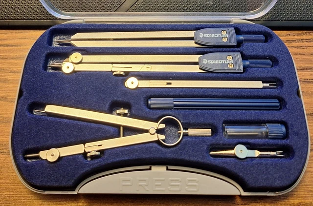 STAEDTLER ARCO COMPASS Set Metal 7 Piece Kit In Case $23.99 - PicClick CA