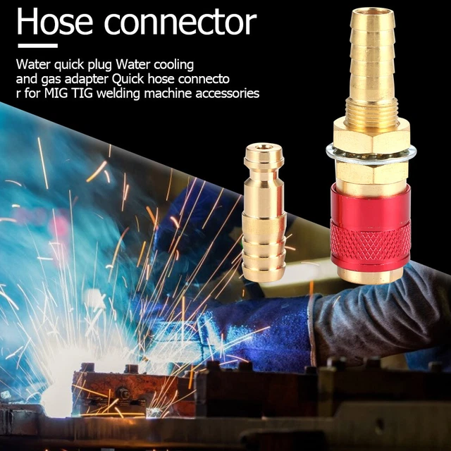 WATER COOLED GAS Adapter M10 MIG TIG Welding Torch Hose Connector (Red ...