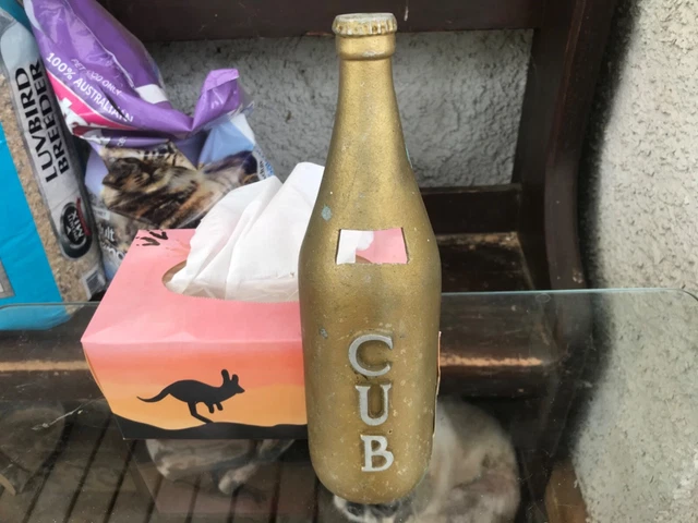 RARE ANTIQUE VINTAGE Carlton & United Breweries Cub Brass Beer Bottle ...