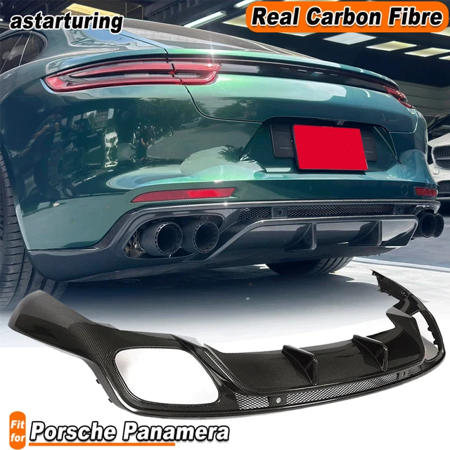 FIT FOR PORSCHE Panamera 2017-2019 REAL Carbon Rear Bumper Lip Diffuser ...