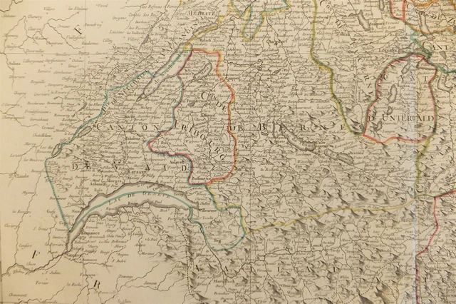 MAP OF SWITZERLAND ""General Map of the Helvetic Republic"", by Bonne ...