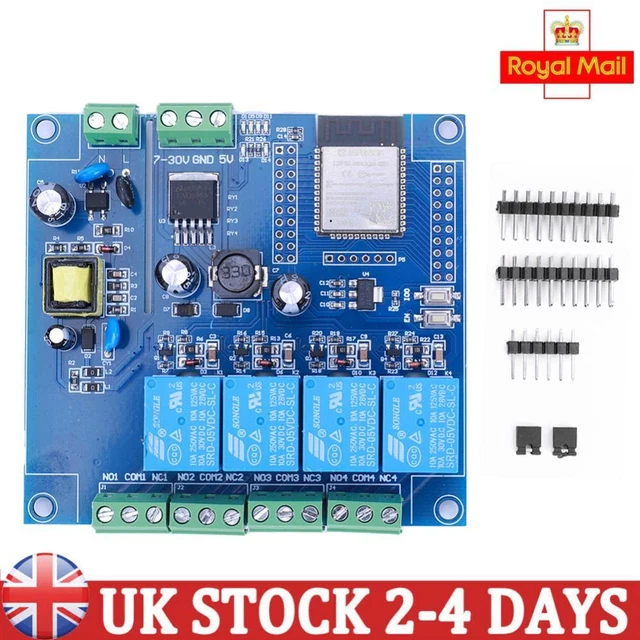 4 CH ESP32 ESP32-WROOM-32E Development Board WIFI AC220/DC5-60V Relay Board £16.89 - PicClick UK