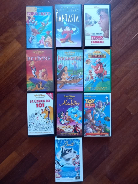 9 VHS DISNEY ALADDIN TOY STORY 101 RE LEONE + OMAGGIO BALTO - Italiano ...