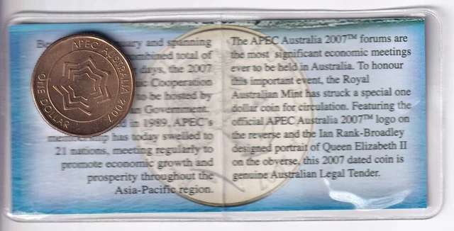 AUSTRALIA: 2007 $1 Apec Dollar Unc Coin In Flip -. EUR 4,92 - PicClick FR
