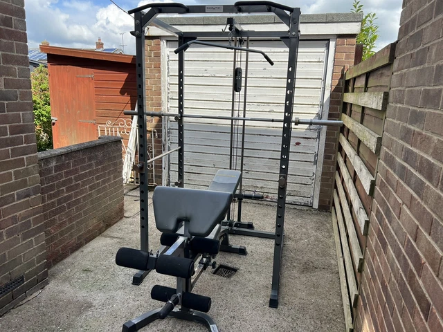 BODYMAX CF375 POWER Squat Rack, bench with leg curl, 165kg of weights ...