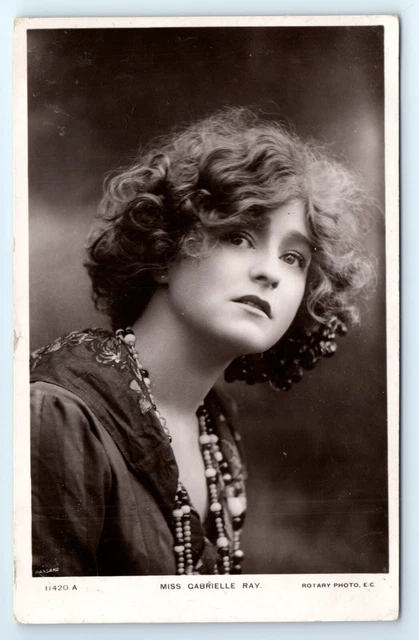 POSTCARD GABRIELLE RAY Edwardian actress & beauty, wearing beads, real photo RP £3.99 - PicClick UK