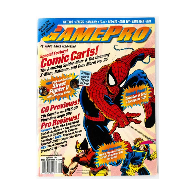 GAMEPRO PU GAMEPRO 1992 September "Comic Carts, Street Fighter II, Turb ...