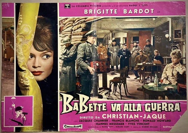 BABETTE VA ALLA GUERRA-Fotobusta originale-Brigitte Bardot, Jacques ...