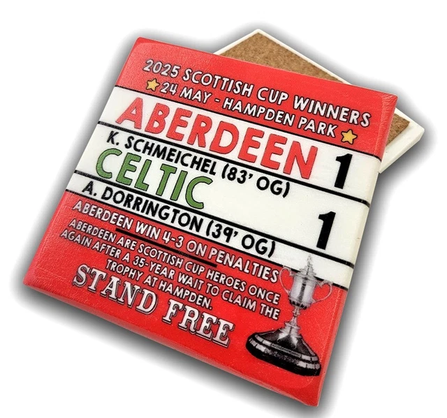ABERDEEN 2025 SCOTTISH Cup Final Winners | Stand Free Aberdeen Marble ...