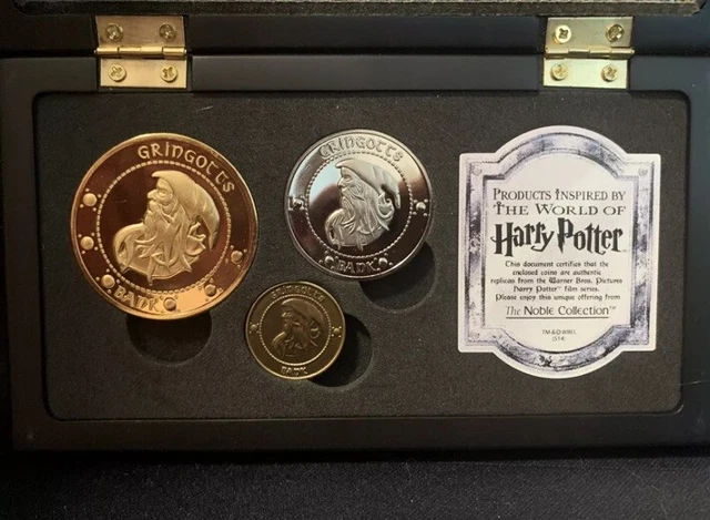 HARRY POTTER GRINGOTTS Bank Coin Authentic Movie Prop Replicas Noble ...