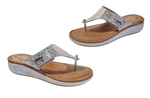 FLY FLOT INFRADITO Sabot Elegante Strappo Zeppa Bassa Pelle Cucito Art ...