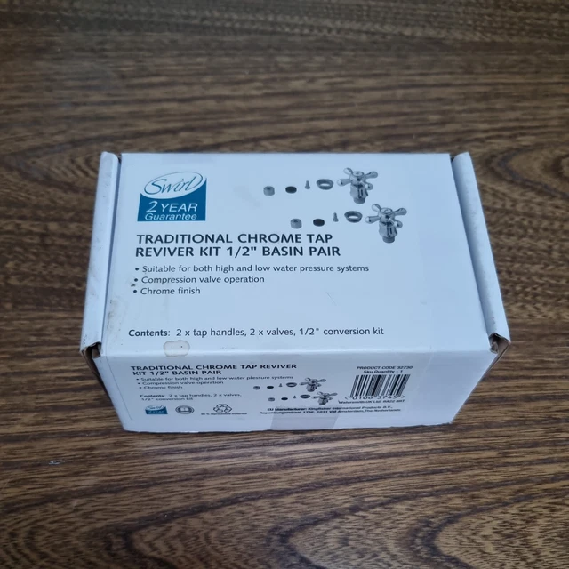 SWIRL BATHROOM BASIN Tap Reviver Kit-Full Turn Operation Chrome - New ...