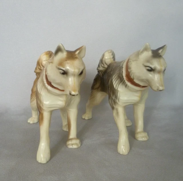 2 X ACTION Man Artic Explorer Vintage Husky Dog Pair. 15cm long ...
