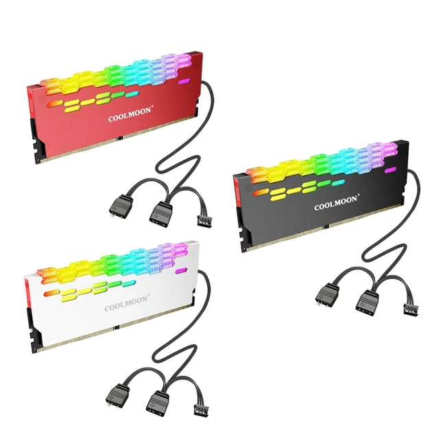 5V COOLMOON DIY ARGB RAM Heatsink Desktop Computer Memory Heat Spreader ...