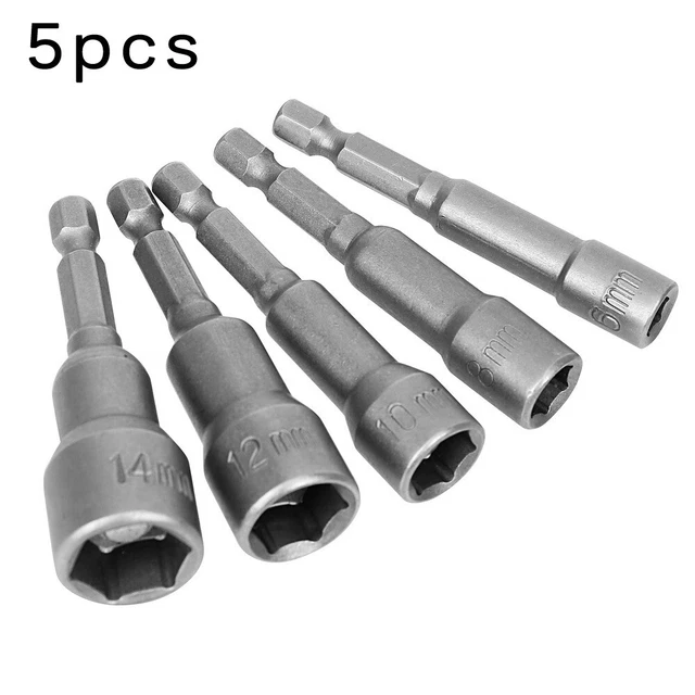 5× 6-14MM MAGNETIC Socket Adapter Electric Screwdrivers Bit 1/4 Hex ...