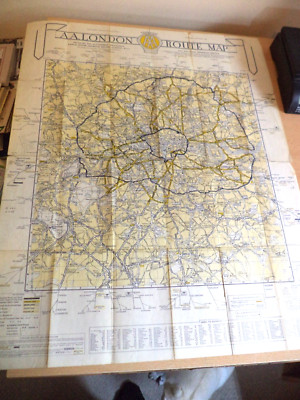 VINTAGE AA MAP London West End & Route Map £3.00 - PicClick UK