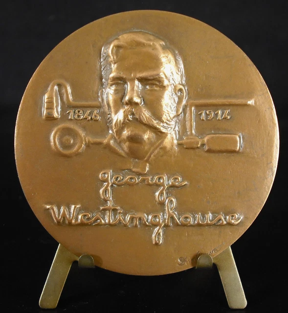 MÉDAILLE GEORGE WESTINGHOUSE frein air comprimé chemin de fer train ...