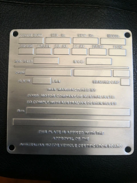 RARE BLANK LIMITED Run Ford Falcon XW GT HO Style (Restoration) Build ...