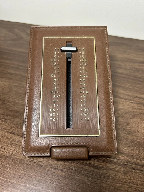 VINTAGE PHONE DIRECTORY Flip Top List Finder Brown Black Empty Case ...