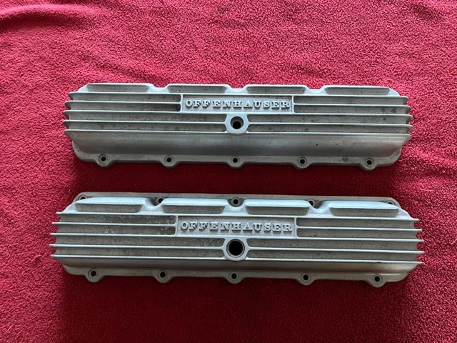 Small Block Chevy Valve Covers Holley Orange Cast Aluminum Valve Covers ...