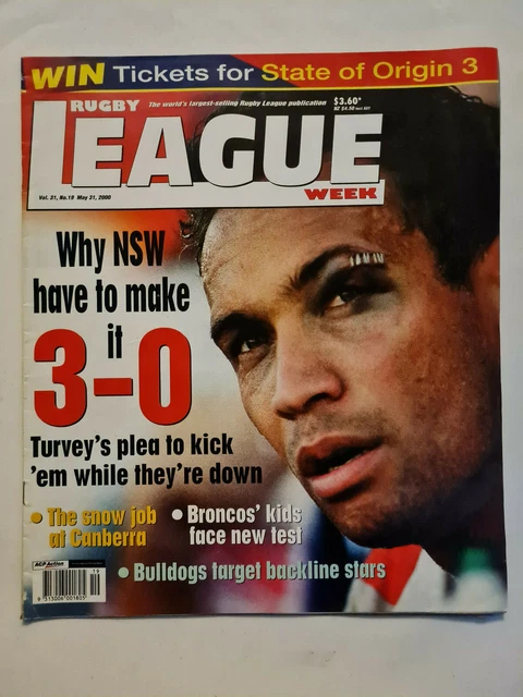 RUGBY LEAGUE WEEK Magazine 31st May 2000 NRL QRL Australian EUR 8,13 ...