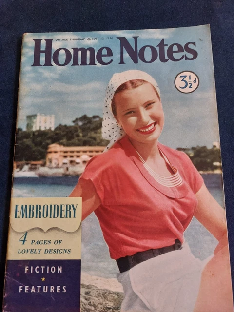 VINTAGE HOME NOTES Magazine 12 AUGUST 1954 Mid Century Housewife Womans ...