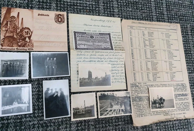 ORIGINAL GERMAN WW2 Lot soldiers Letter .postkarte .typed Letter ...