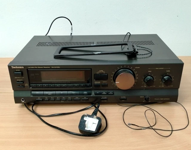 TECHNICS SA-GX100L LW/MW/FM Stereo Receiver w/ Power Supply & AM Loop ...