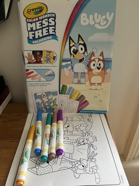 CRAYOLA COLOUR WONDER Bluey, Mess Free Colouring Pages With 5 Markers ...