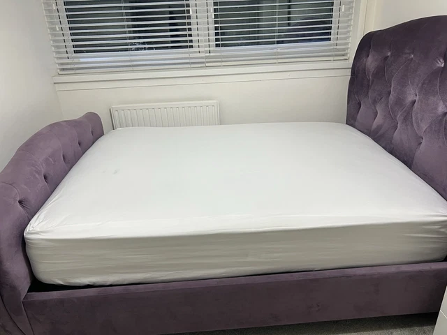 LUXURY CUSTOM VELVET Double Ottoman Storage Bed + FREE Mattress ...