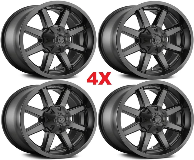 18 MATTE ALL Black Fuel Wheels Rims Tires 8 2500 3500 Ram F-250 F-350 8 ...