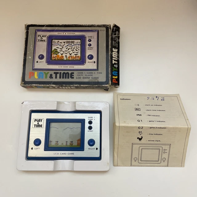 JEU ÉLECTRONIQUE PLAY Et Time Lcd Card Game Vintage Eagle & Chcken ...