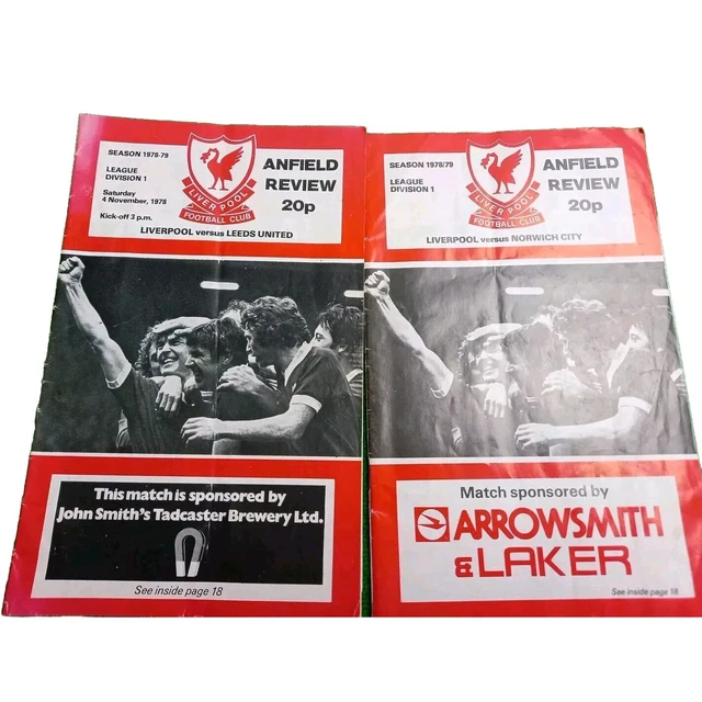 2 LIVERPOOL FOOTBALL Programmes 1978 Vintage The Anfield Review £3.99 ...
