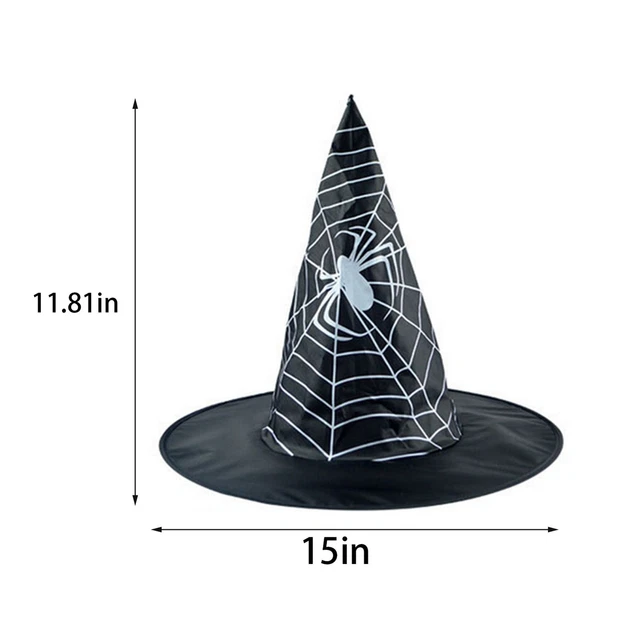 WITCH HAT SCARY Creepy Wide Brim Pointed Hat For Men Women Kids Costume ...