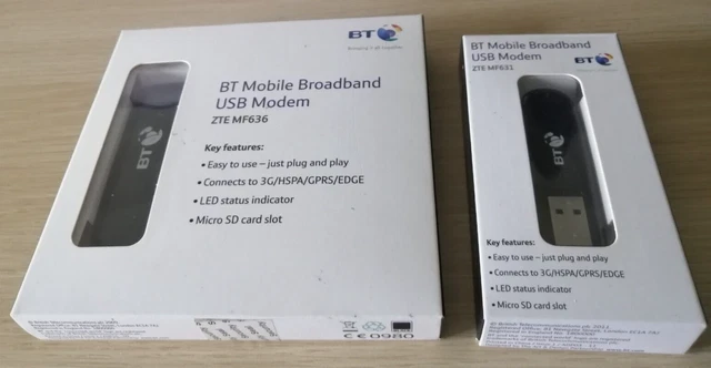 NEW BT (LOCKED) ZTE MF631 & ZTE MF636 Mobile Broadband USB Modems £20. ...