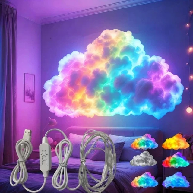 USB-POWERED THUNDERCLOUD LED Light Decor,DIY Chasing Music Sync 3D ...