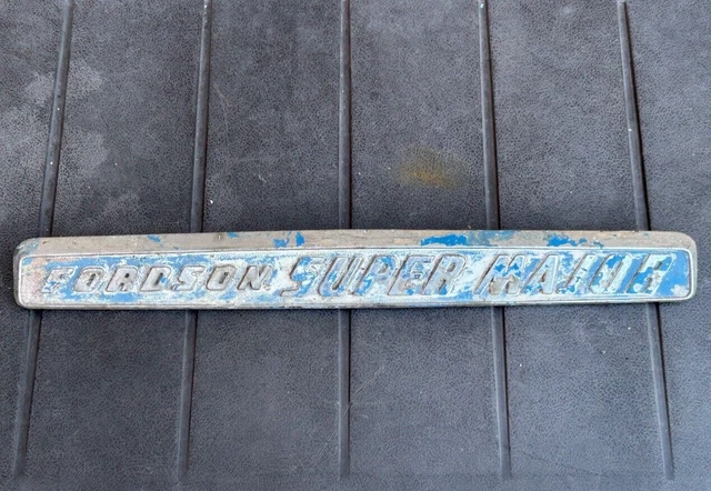 FORDSON SUPER MAJOR Tractor Original Bonnet Side Badge 17" Blue/Chrome ...