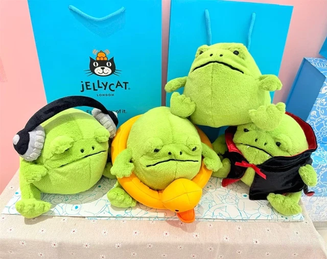JELLYCAT RICKY RAIN Frog With Rubber Ring Plush Toy With Tag Frog Dolls ...