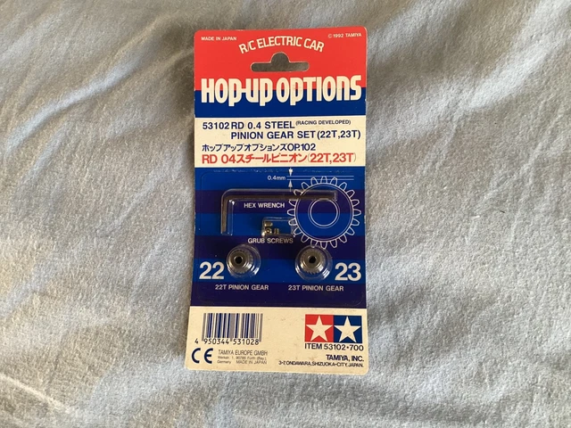 TAMIYA 53102 RD 0.4 Steel Pinion Gear Set 22T 23T F102 F103 F104 TA03 ...