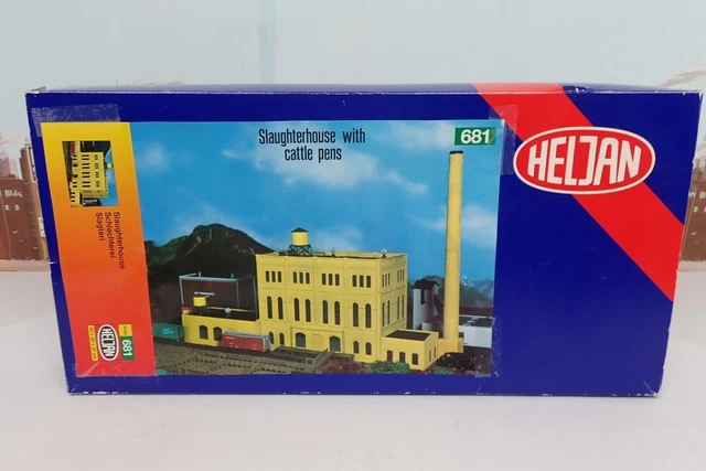 HELJAN MODEL N/HO Scale No.681 Slaughterhouse Building Kit In The Box ...
