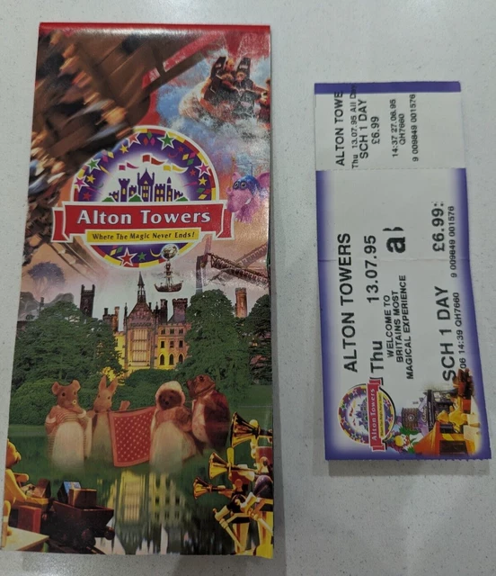 1995 ALTON TOWERS Theme Park Map Guide Leaflet Vintage, Rare Edition *EXCELLENT* £79.99 ...