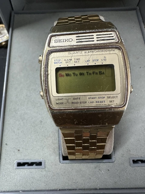 RARE VINTAGE MENS Seiko Alarm Chronograph A158-5000 Digital Watch FREE SHIPPING £16.36 - PicClick UK