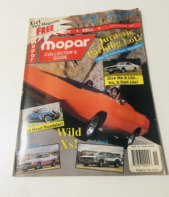 MOPAR COLLECTOR'S GUIDE MCG November 1993 Magazine Back Issue £6.13 - PicClick UK