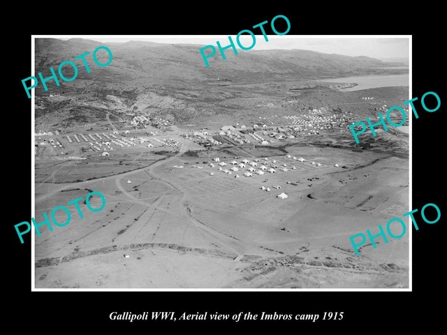 OLD LARGE HISTORIC Military Photo Wwi Gallipoli Aerial View Of Imbros ...