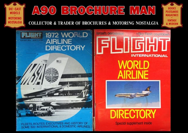 1972/1977 WORLD AIRLINE Directory Flight International Magazine Israel ...
