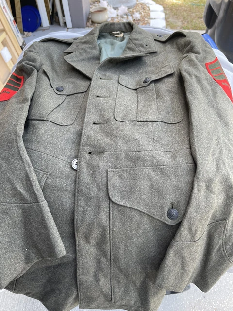 VINTAGE US MARINES Corps Uniform Jacket USMC Military Dress Wool Coat ...