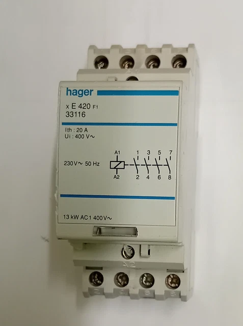 CONTACTEUR 20A 380v HAGER E420 33116 EUR 15,00 - PicClick FR